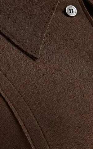 BIRROT Lay2 Fitted Button-down Crepe Top