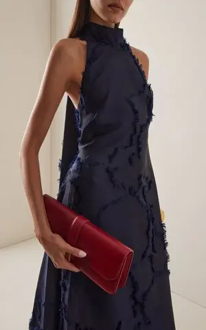 Amsale Eyelash Jacquard Halter Dress