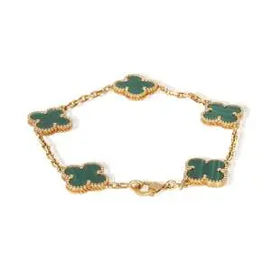 Van Cleef & Arpels Yellow Gold Malachite Vintage Bracelet