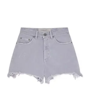 GOLDEN GOOSE Distressed Hem Denim Shorts - Gray