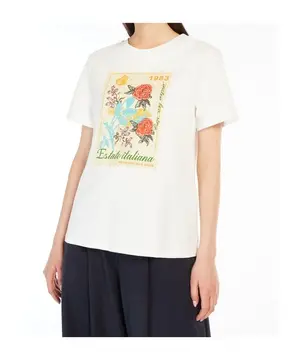 Max Mara Graphic Print T-shirt - White
