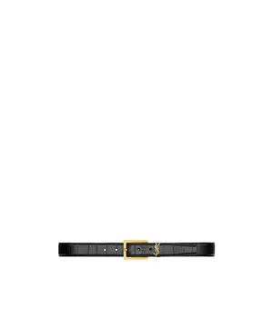 Saint Laurent Cassandre Belt In Eel - Black
