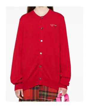 Play Comme Des Garcon Comme Des Garçons Play Crewneck Knitted Cardigan
