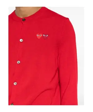 Play Comme Des Garcon Comme Des Garçons Play Crewneck Knitted Cardigan