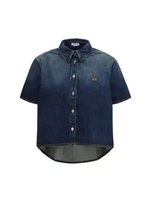 Loewe Loewe Short Sleeve Embroidered Shirt Black