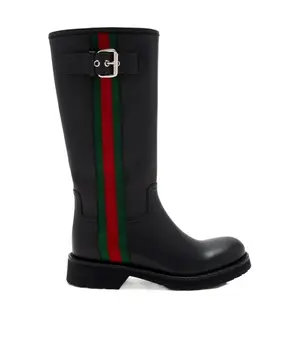 Gucci Gucci Biker Boots With Web Detailing No