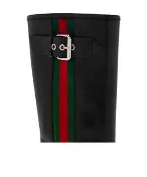 Gucci Biker Boots With Web Detailing - No