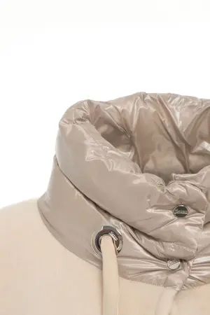 Herno Drawstring High Collar Cape With Quilted Detailing