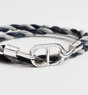 Dior Cdicon Woven Leather Double Bracelet