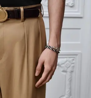 Dior Cdicon Woven Leather Double Bracelet