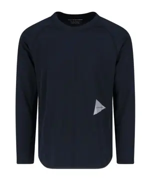 AND WANDER Logo Detail Long-sleeved T-shirt - Black