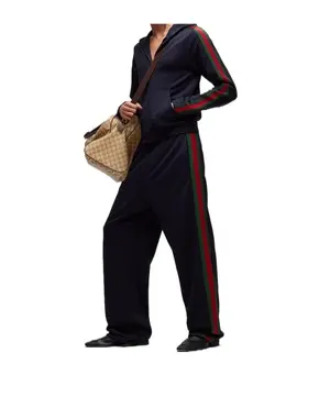 Gucci Silk Cotton Sportswear Pants With Web
