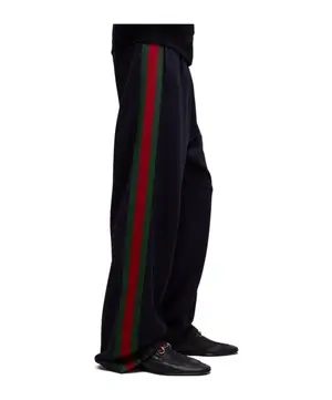 Gucci Silk Cotton Sportswear Pants With Web