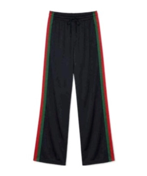 Gucci Web Stripe Detailed Wide Leg Trousers - Black