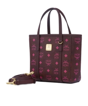 Mcm Toni Top-zip Shopper In Visetos With Monogram