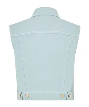 Fendi Logo Embroidered Denim Gilet