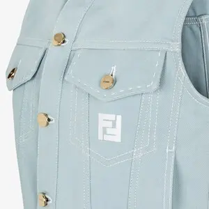 Fendi Logo Embroidered Denim Gilet