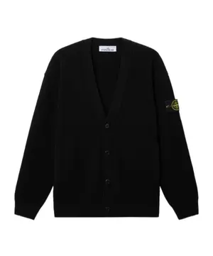 Stone Island Loose-fit V-neck Cardigan With Pockets - Black