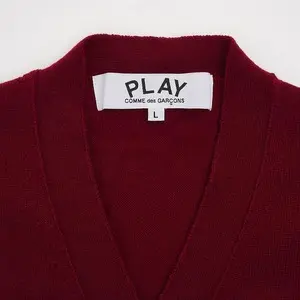 Play Comme Des Garcon Heart Appliqué Wool Cardigan