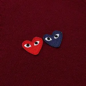 Play Comme Des Garcon Heart Appliqué Wool Cardigan