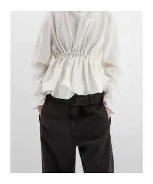 Magda Butrym Denim Low-rise Belted Trousers