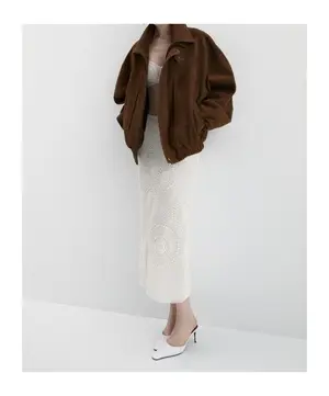 Magda Butrym Snap-collar Leather Aviator Jacket In Suede