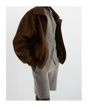 Magda Butrym Snap-collar Leather Aviator Jacket In Suede