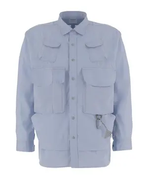 AND WANDER Multi-pocket Shirt - Blue