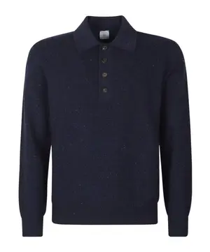 Eleventy Long-sleeved Polo Shirt - Black
