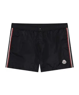 Moncler Side Stripe Swim Shorts - Black