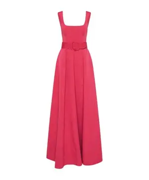 Rebecca Vallance Rosalia Belted Maxi Dress - Magenta