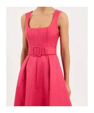 Rebecca Vallance Rosalia Belted Maxi Dress - Magenta