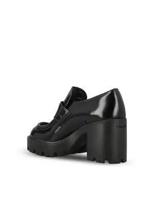 Prada Round-toe High-heeled Loafers