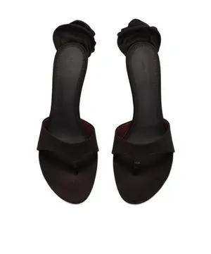 Magda Butrym Satin Thong Sandals With Flower