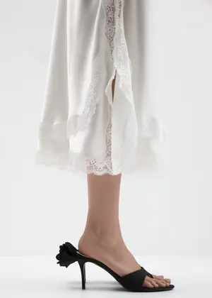 Magda Butrym Satin Thong Sandals With Flower