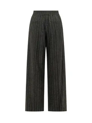 Brunello Cucinelli Striped Wide Leg Trousers