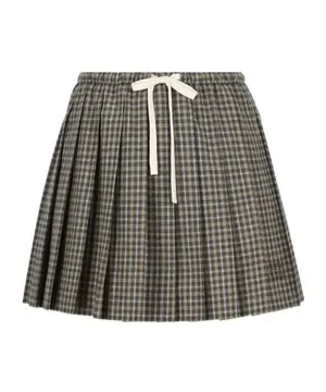 Miu Miu Drawstring Midi Skirt - Black