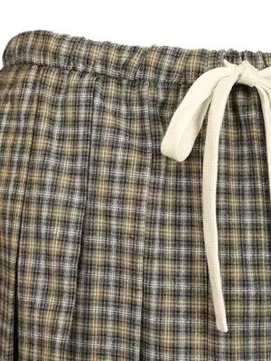 Miu Miu Check-pattern Pleated Mini Skirt - Black