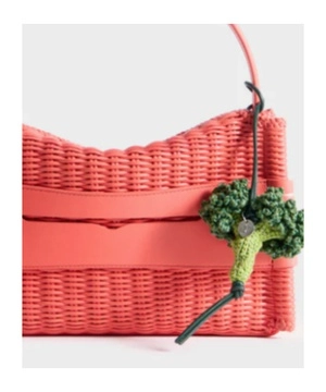 J.W.ANDERSON Hand-crocheted Broccoli Charm With Silver Logo Pendant