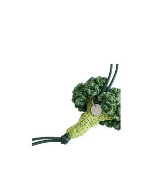 J.W.ANDERSON Hand-crocheted Broccoli Charm With Silver Logo Pendant