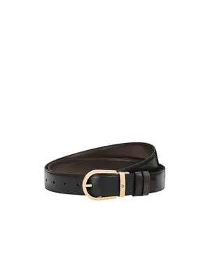 Montblanc Horseshoe 35 Mm Reversible Belt In Meisterstück Leather - Black/ebony