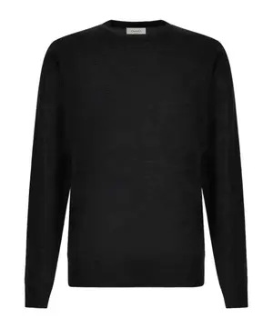 Canali Crew-neck Wool Sweater - Black