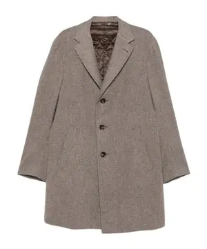 Canali Single-breasted Notched-lapels Wool Coat - Gray