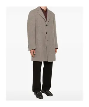 Canali Single-breasted Notched-lapels Wool Coat