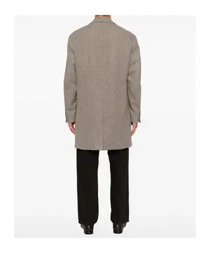 Canali Single-breasted Notched-lapels Wool Coat