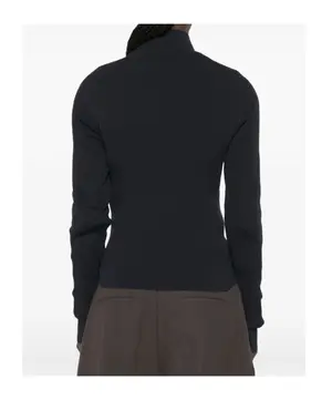 Miu Miu Logo-embroidered Zip-up Cardigan - Navy Blue