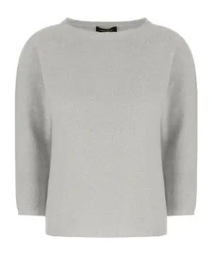 Fabiana Filippi Lurex Boat-neck Knitted Jumper - Gray