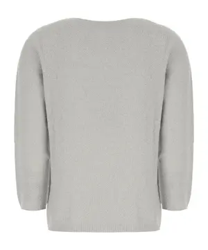 Fabiana Filippi Lurex Boat-neck Knitted Jumper - Gray