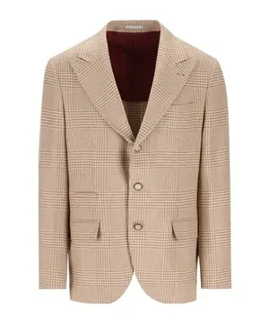 Brunello Cucinelli Lapel Long-sleeved Suit Jacket - Nude
