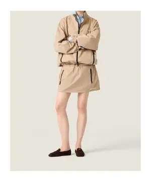 Miu Miu Washed Gabardine Miniskirt